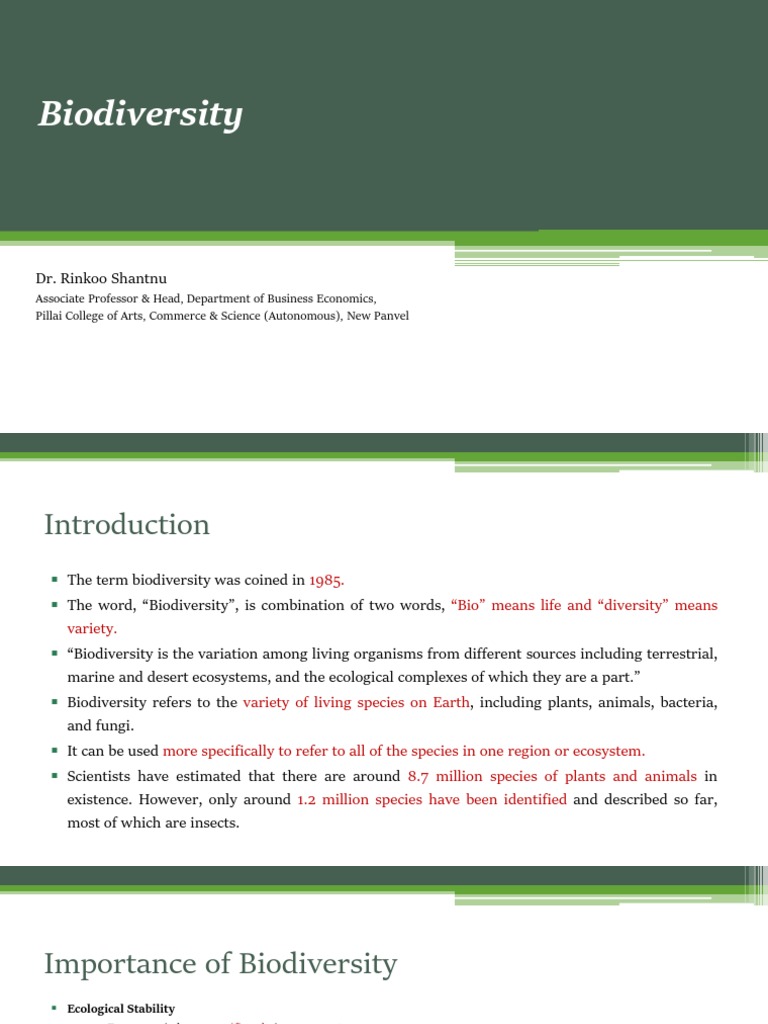 Module 1 Biodiversity | PDF | Biodiversity | Conservation Biology