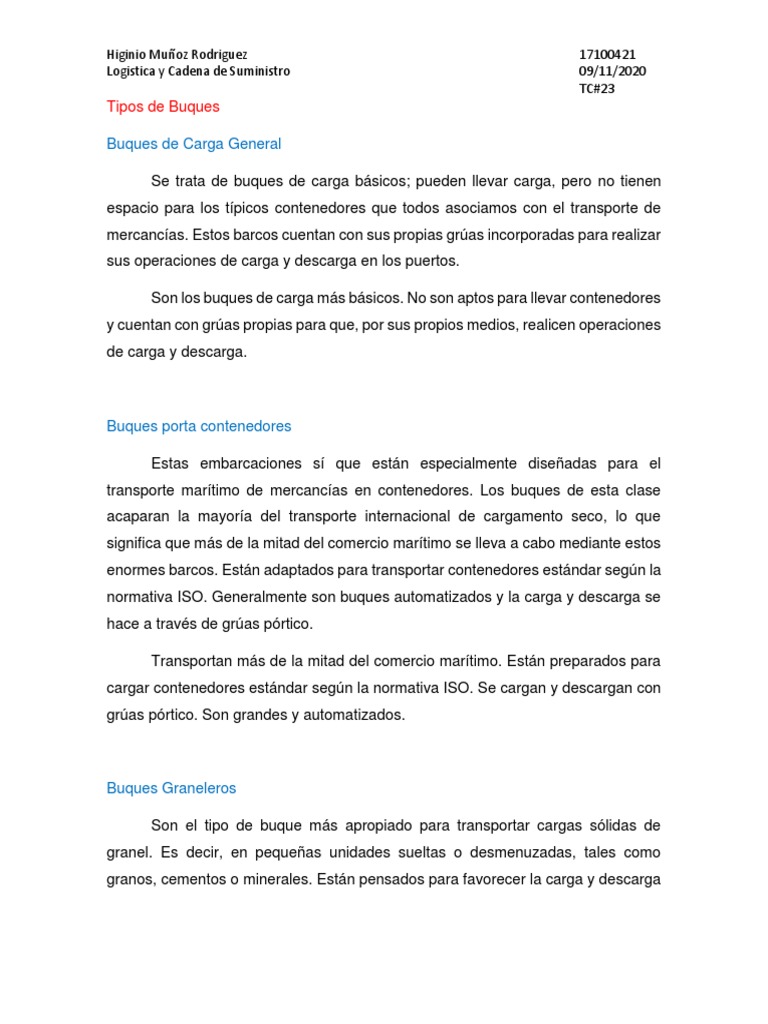 Tipos de Buque PDF | PDF | Gas natural licuado | Buques