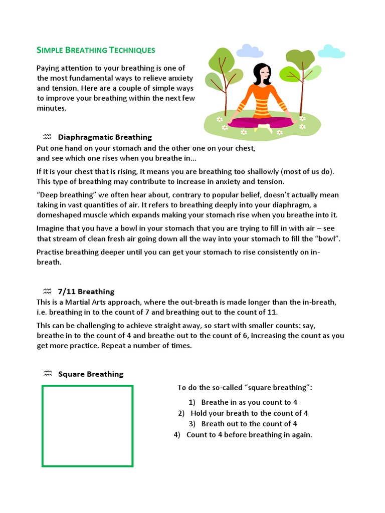 Simple Breathing Techniques PDF | PDF