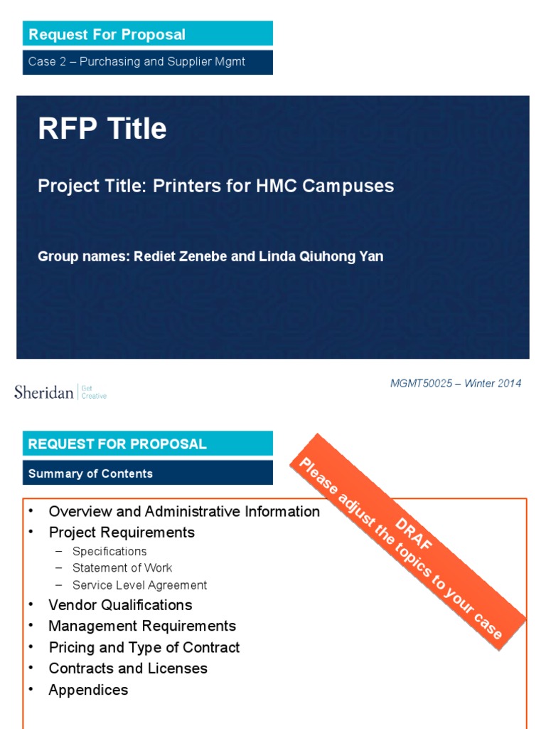RFP Title: Project Title: Printers For HMC Campuses | PDF | Request For ...