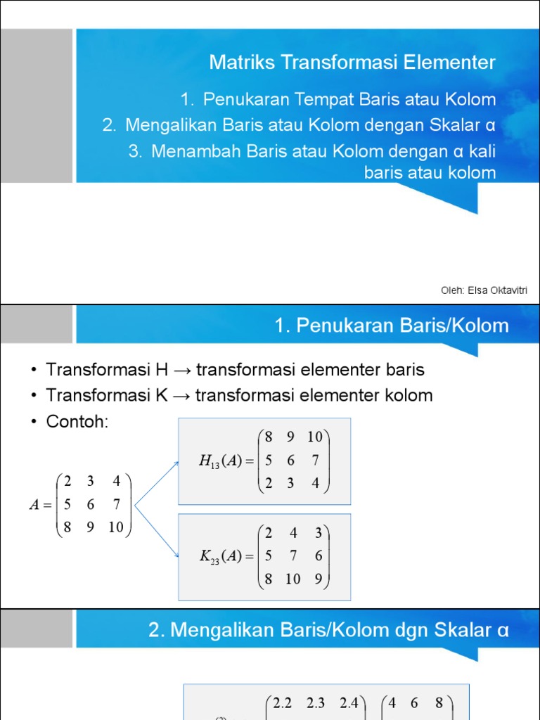 Matriks Transformasi Elementer | PDF