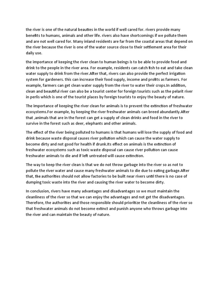 Importance of Keeping Rivers Clean | PDF | Pollution | River