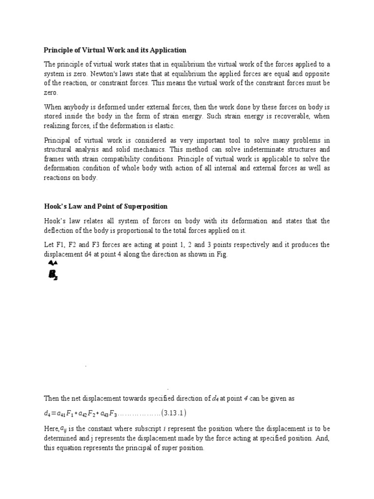 Principle of Virtual Work and Its Application | PDF | Force | Chemical ...