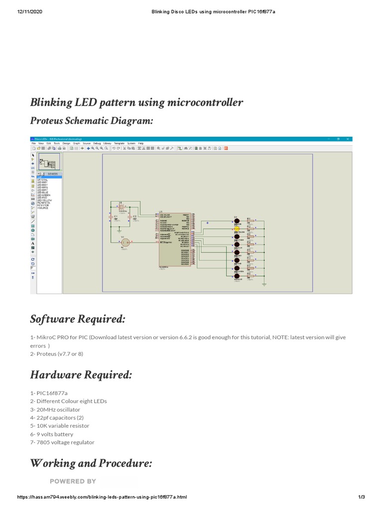 Blinking Disco Leds Using Microcontroller Pic16f877a Pdf Electronic