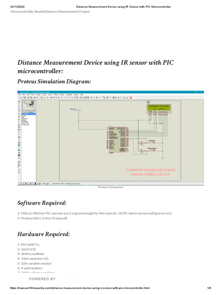 Distance Measurement Device Using IR Sensor With PIC Microcontroller ...
