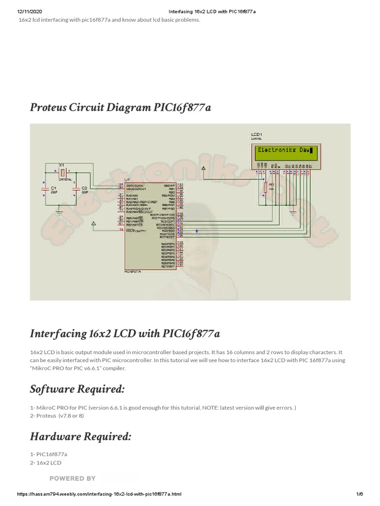 Interfacing 16x2 LCD With PIC16f877a | PDF | Liquid Crystal Display ...