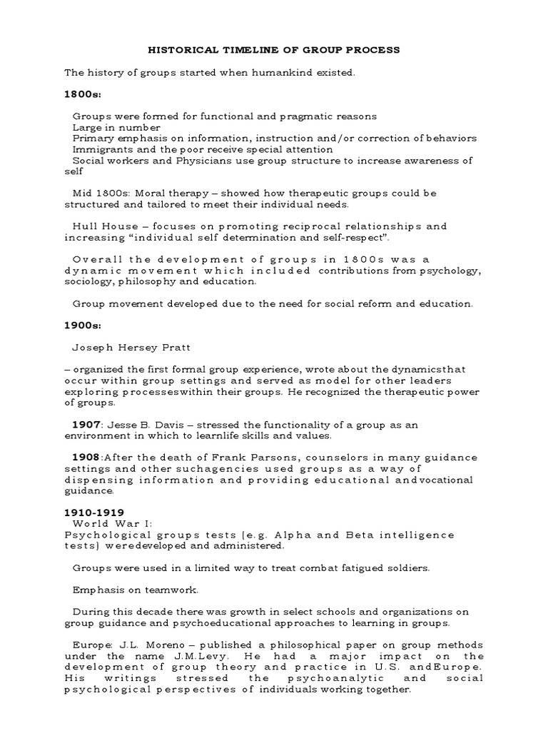 History of Group Process Development | PDF | Family Therapy | Psychotherapy