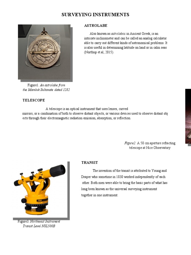 Surveying Instruments: Astrolabe | PDF | Surveying | Telescope