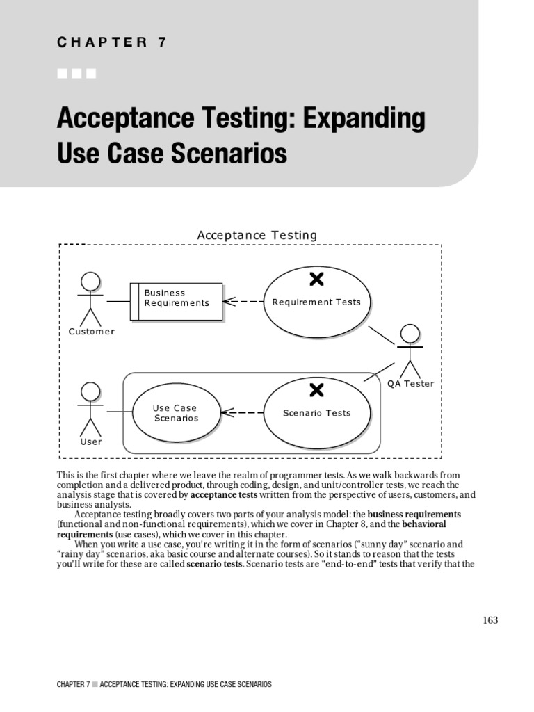 Acceptance Testing: Expanding Use Case Scenarios: Requirements (Use ...
