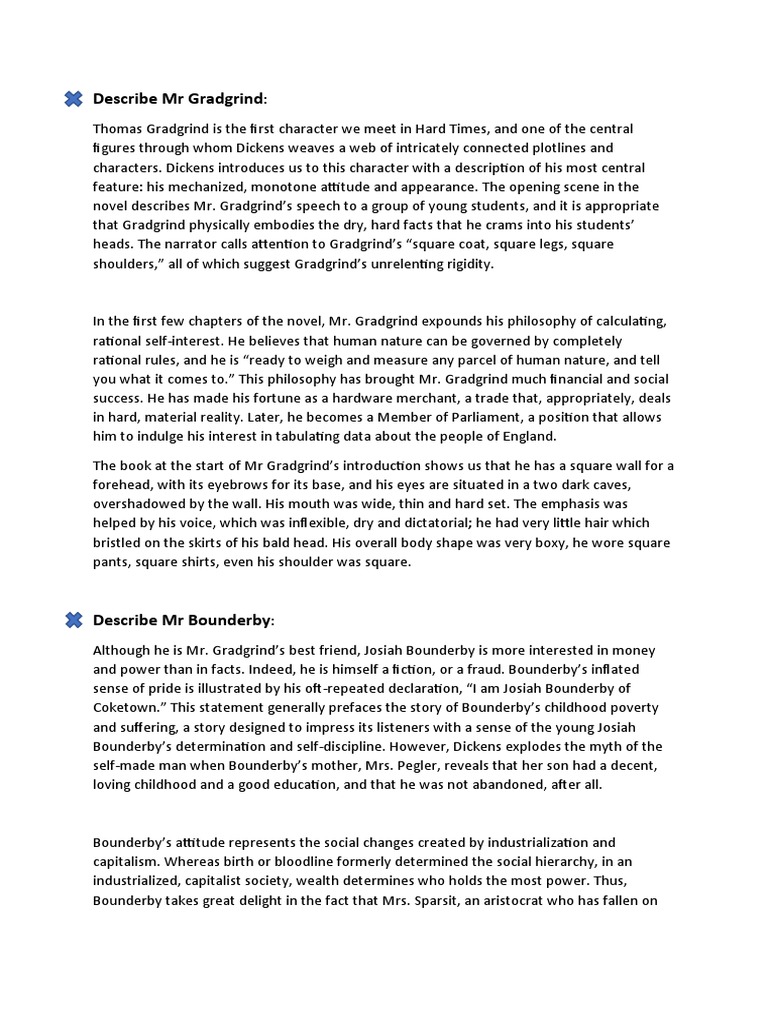 Describe MR Gradgrind | PDF