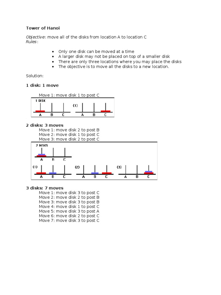 Tower of Hanoi Disk Transfer Guide | PDF | Teaching Methods & Materials