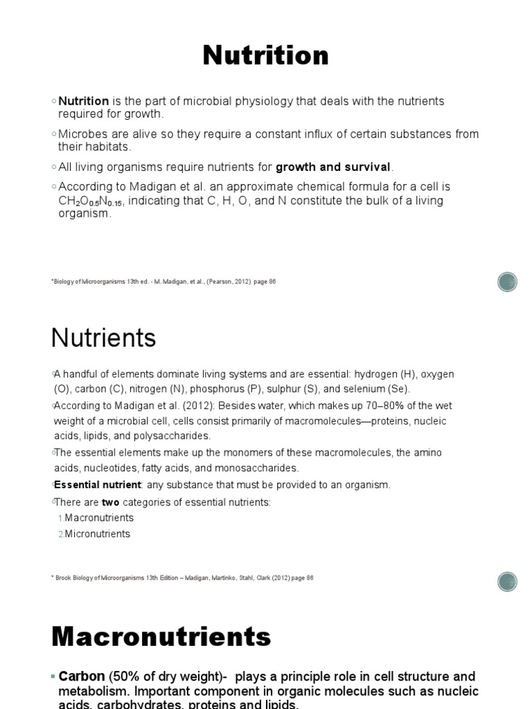 Microbial Growth and Nutritional Needs | PDF | Nutrients | Microorganism