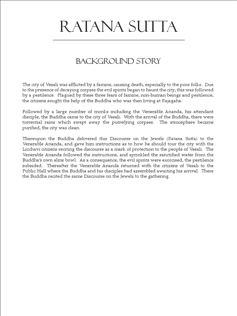 Ratana Sutta English | PDF | Gautama Buddha | Indian Philosophy