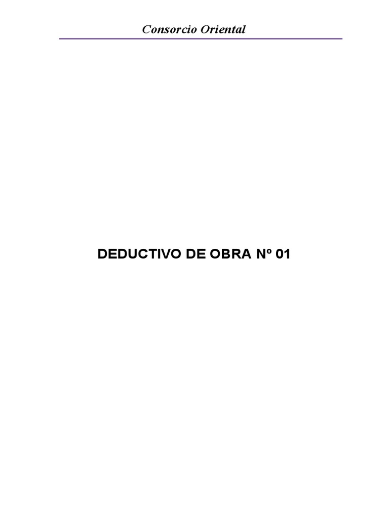 Deductivo de Obra N°01 | PDF | Población mundial | Presupuesto