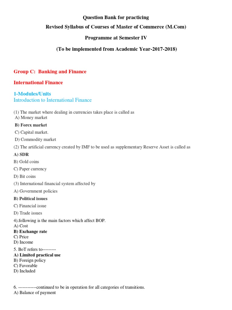 Mastering International Finance: A Comprehensive Question Bank for the ... Mastering International Finance: A Comprehensive Question Bank for the ...