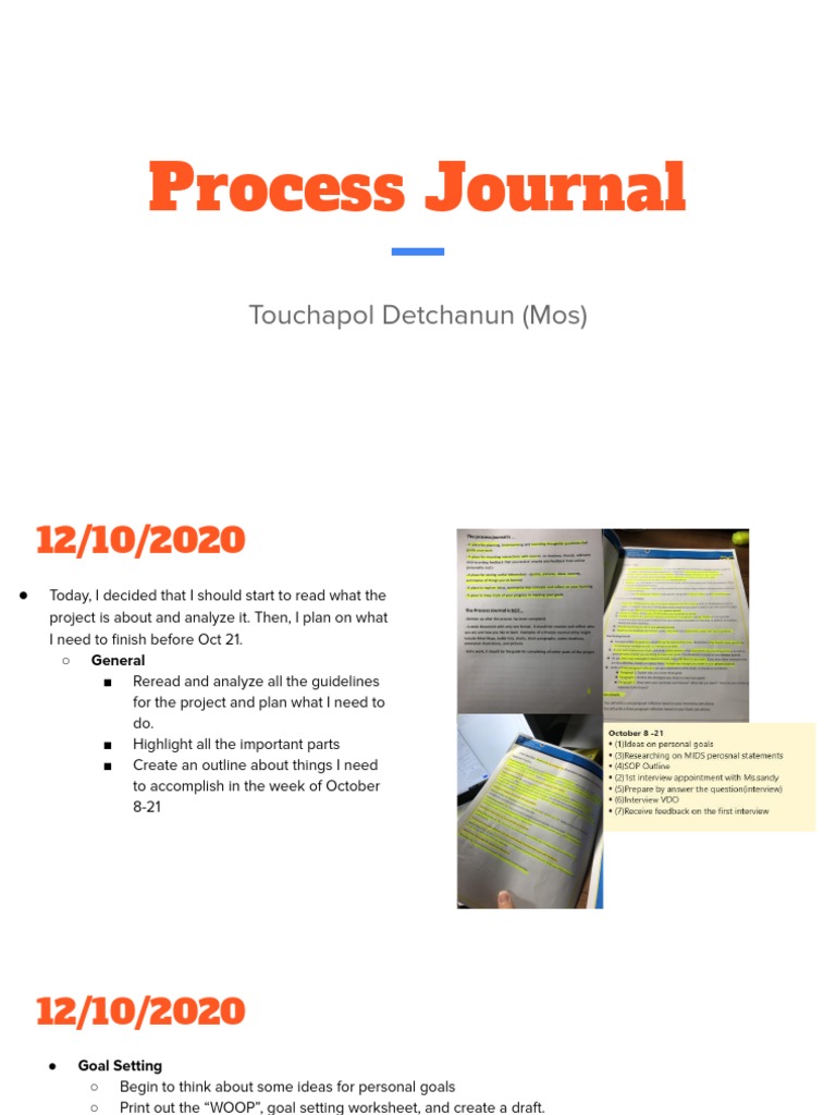 Process Journal | PDF | Cognition
