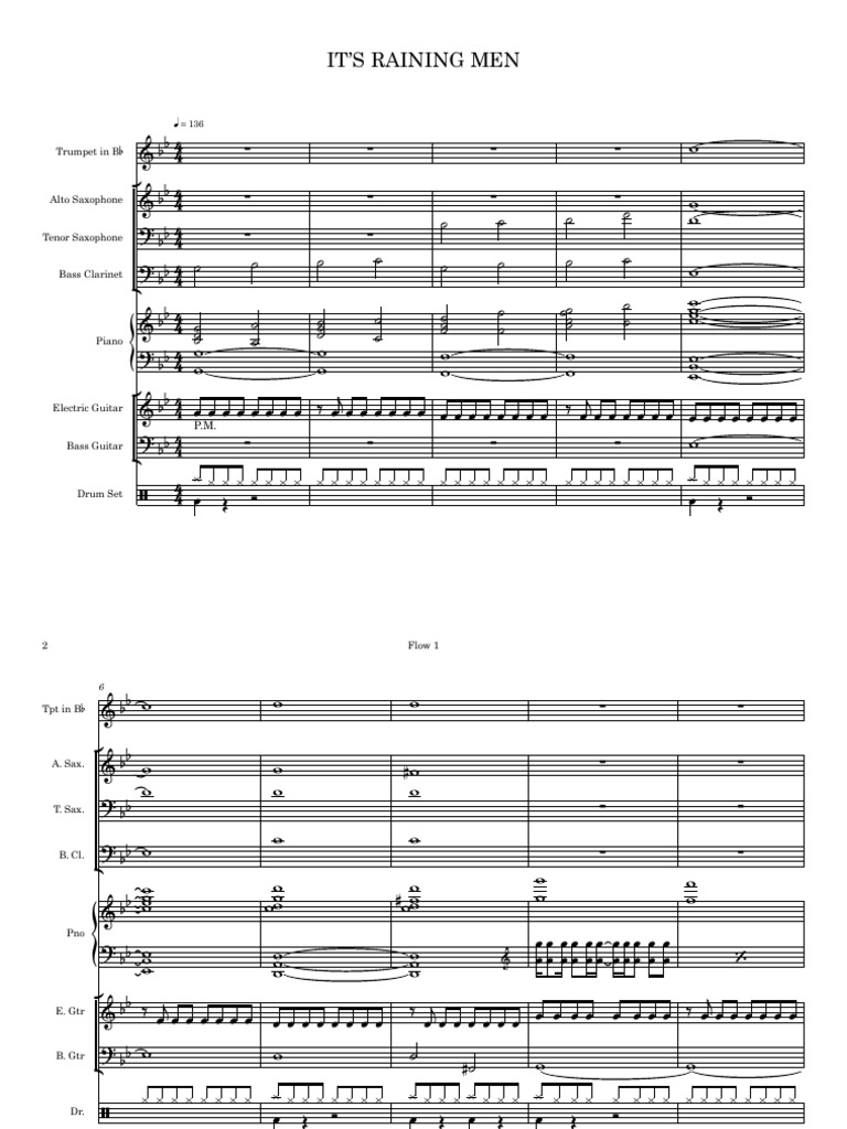 01 - Full Score - IT'S RAINING MEN | PDF | Popular Music | Woodwind ...