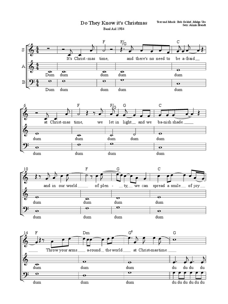 Do They Know Its Christmas | PDF | British Music | British Styles Of Music