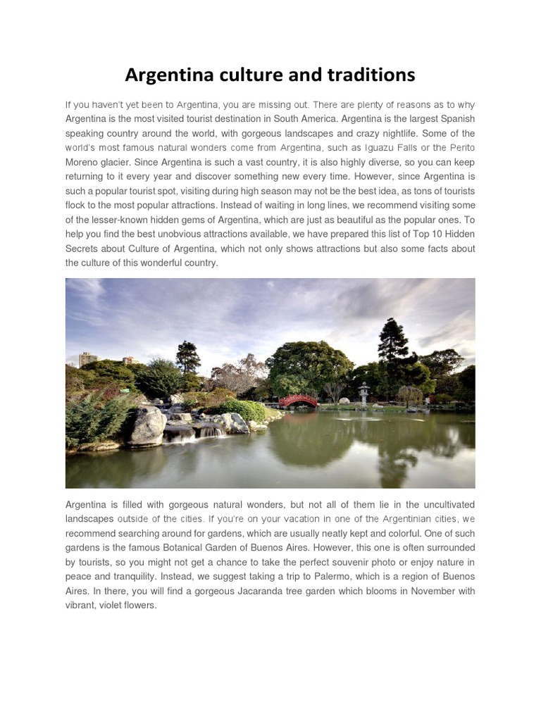 Argentina Culture and Traditions | PDF | Cocktails | Drink