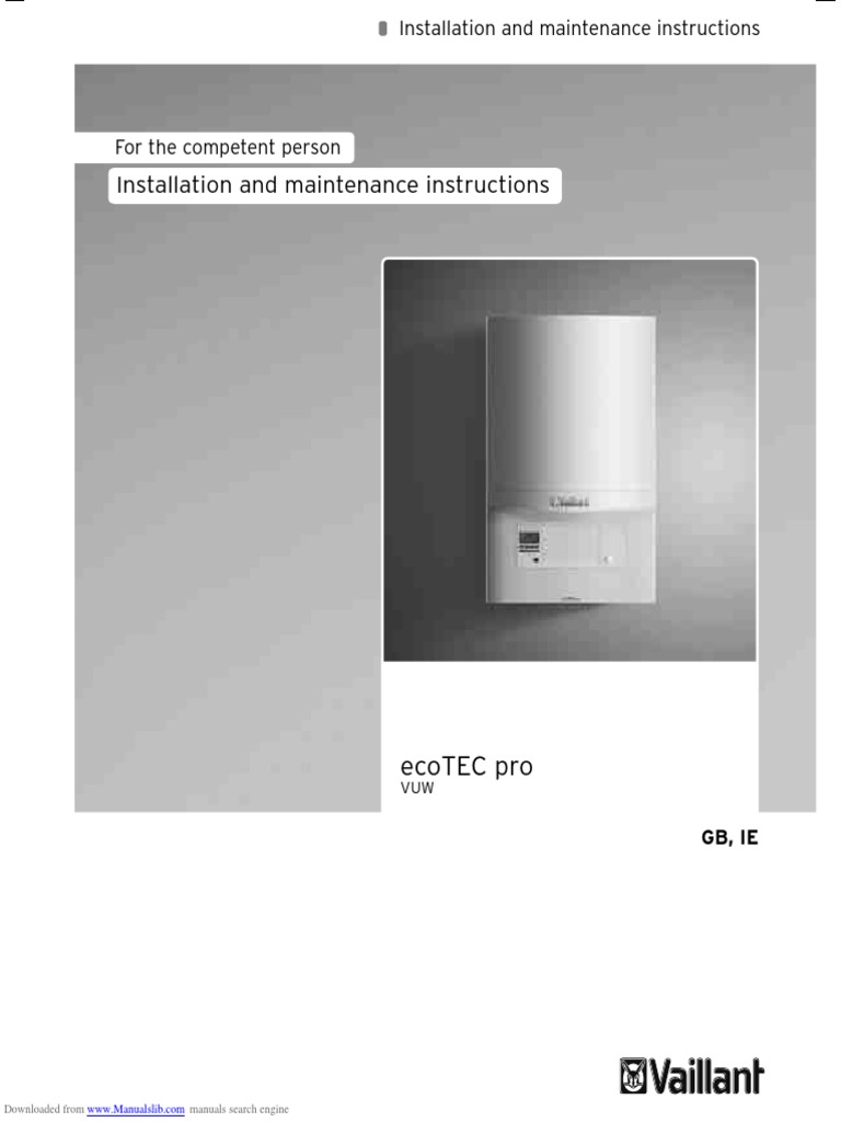 Installation and Maintenance Instructions: Ecotec Pro | PDF | Boiler ...