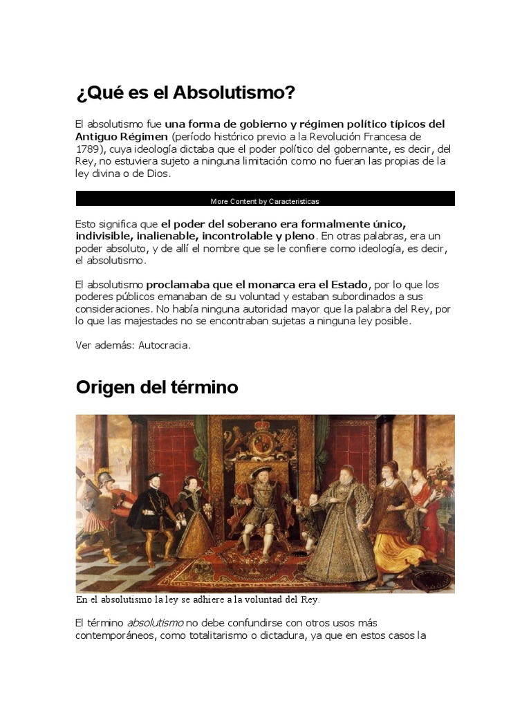 Qué Es El Absolutismo | PDF