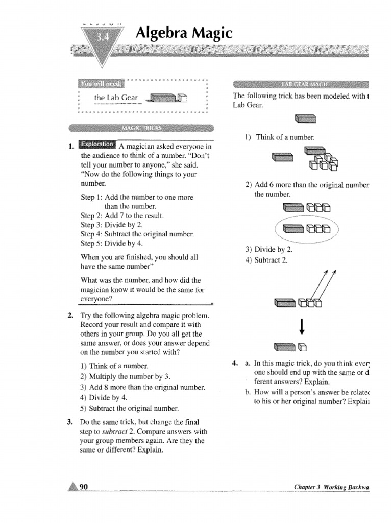 Algebra Magic: 1. A Magician Asked Everyone in | Download Free PDF ...