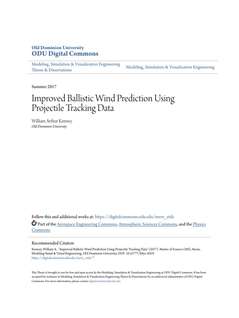 Improved Ballistic Wind Prediction Using Projectile Tracking Data | PDF ...