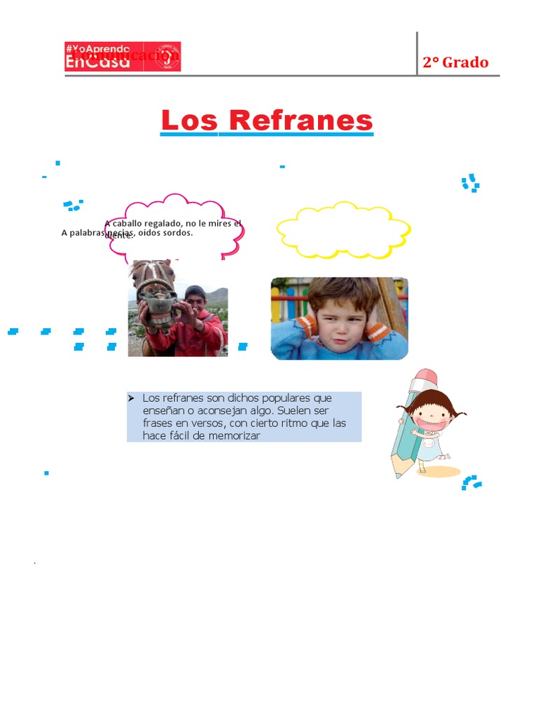 Los Refranes para Segundo Grado de Primaria | PDF
