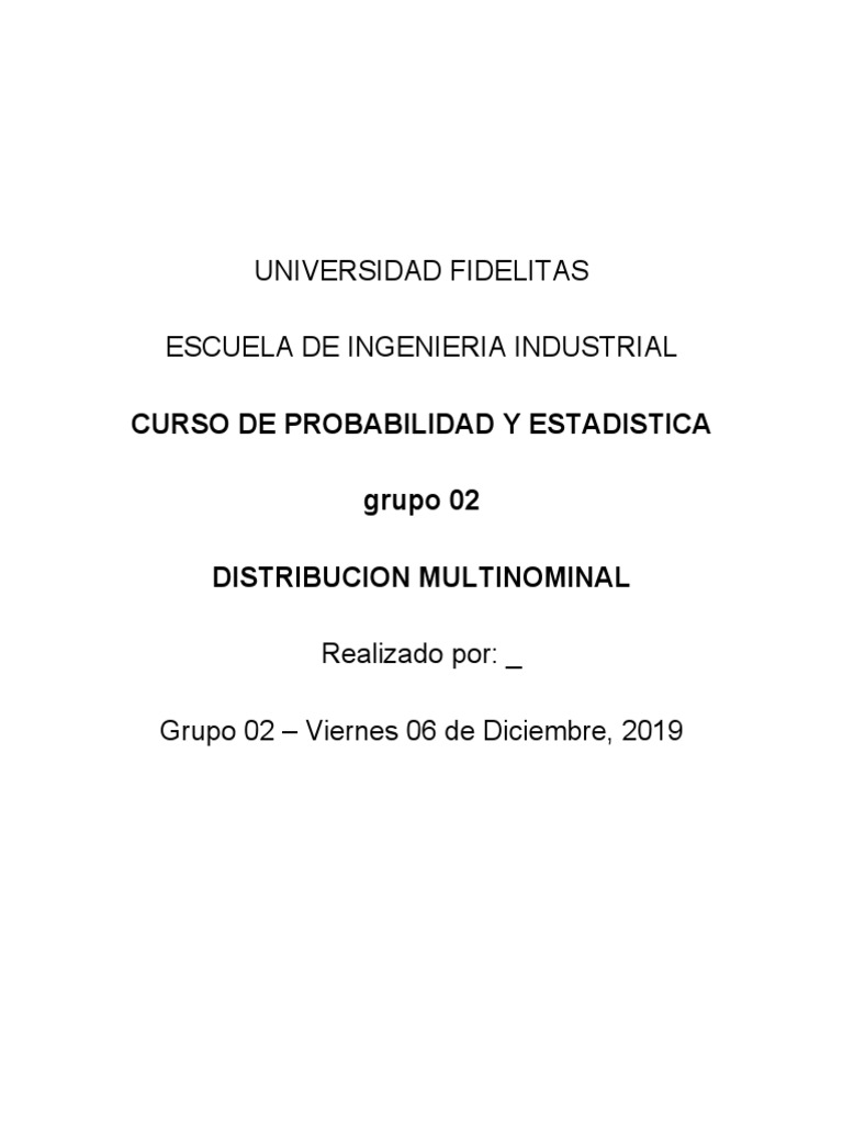 Distribucion Multinominal 2 | PDF | Teoría de probabilidad | Probabilidad