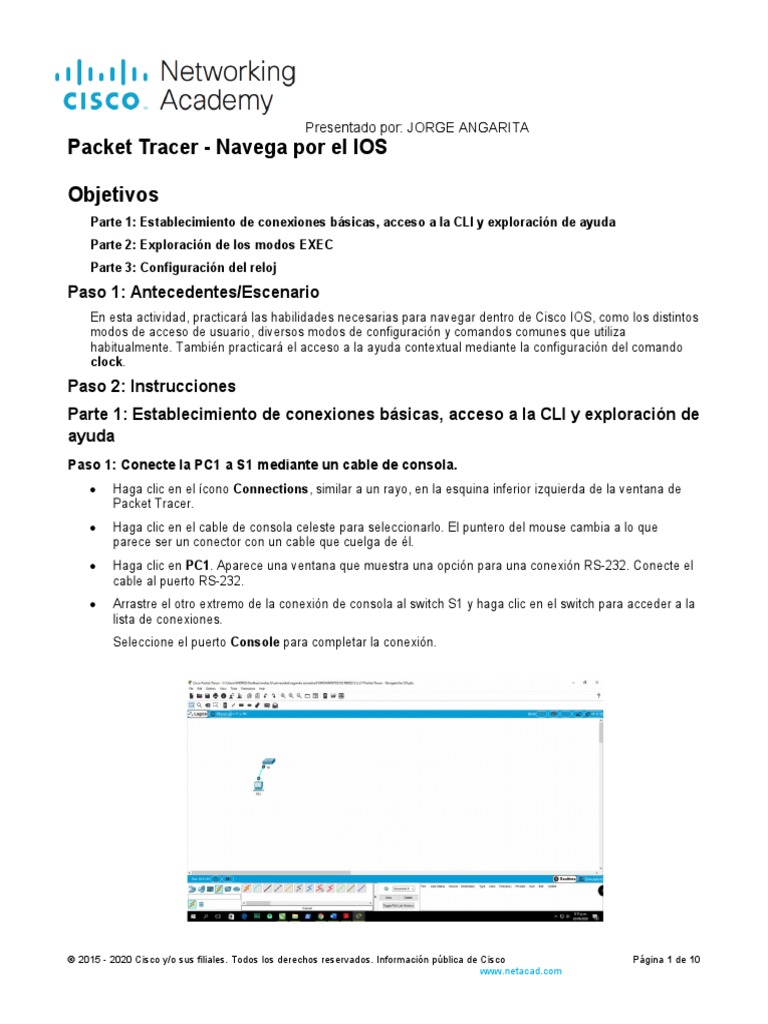 2.3.7 Packet Tracer - Navigate The IOS 2 | PDF | Interfaz de línea de comando | Ios