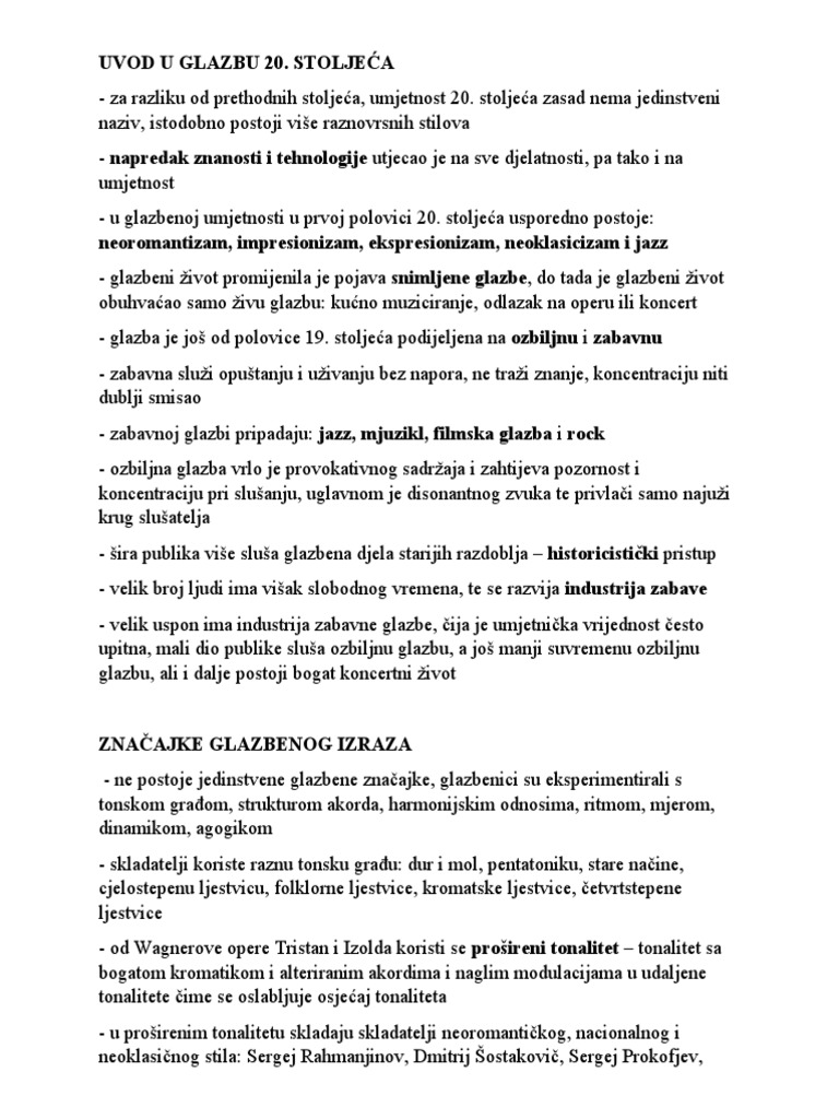 Glazbeni | PDF
