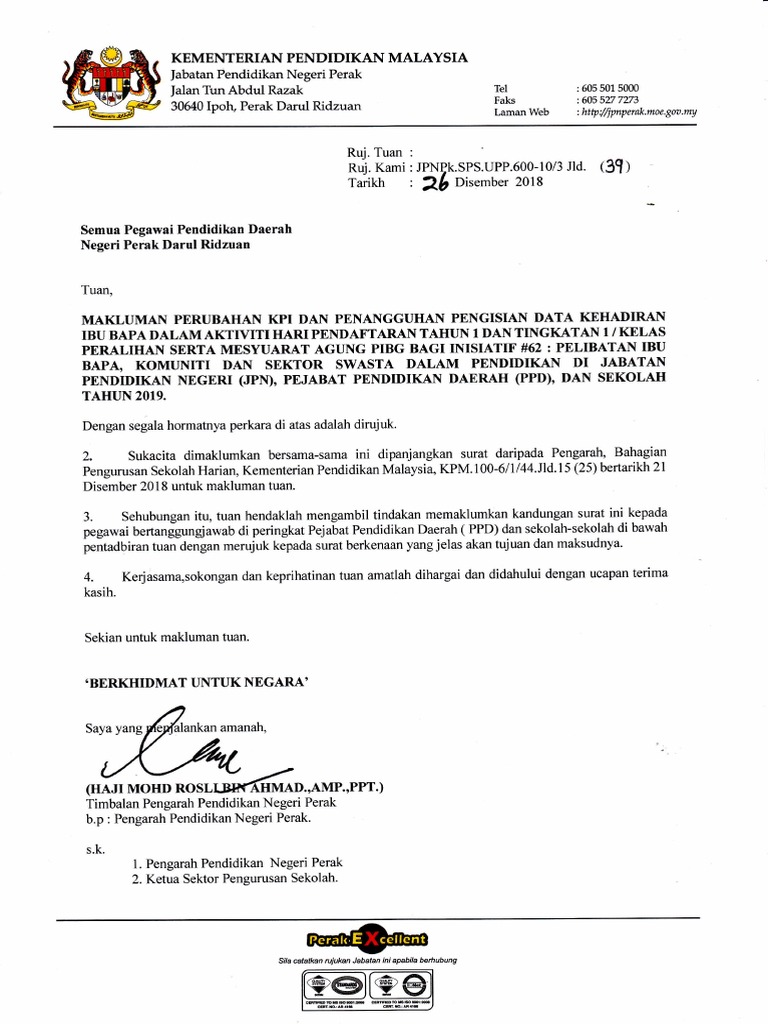 Perubahan KPI Dan Penangguhan Pengisian Data PIBK 2019 | PDF