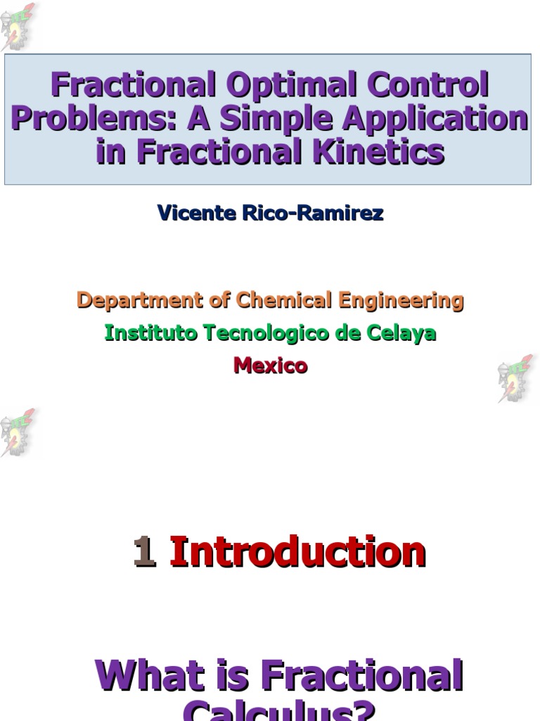 Fractional Optimal Control Problems A Simple Application In Fractional Kinetics Pdf