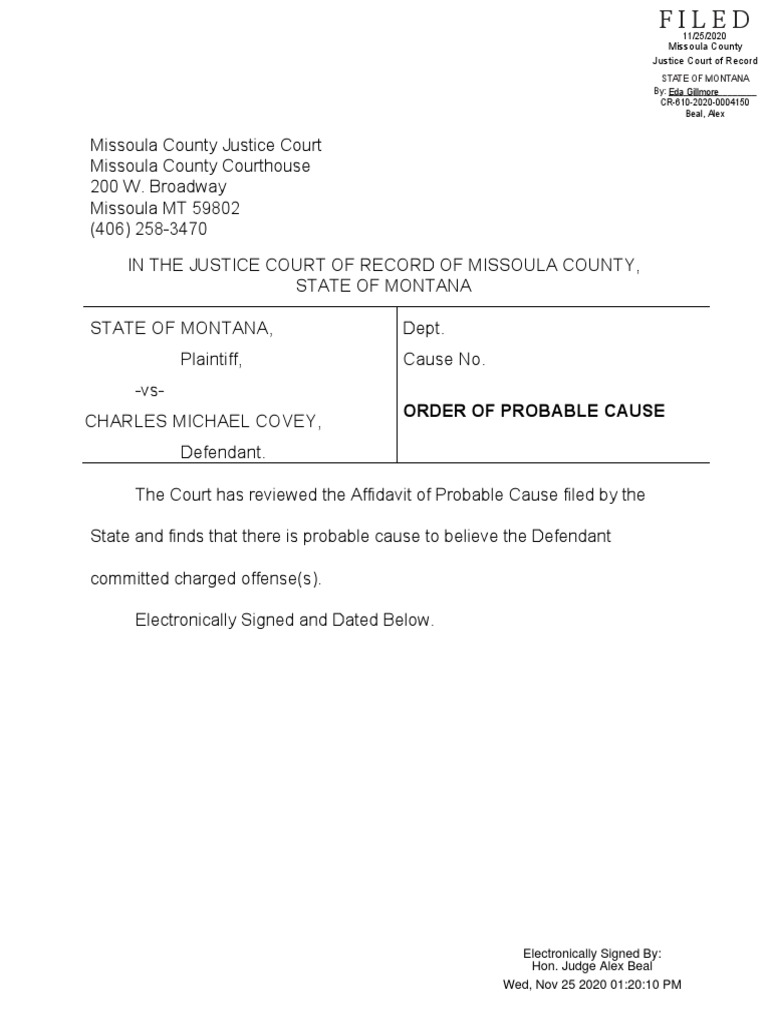 Order of Probable Cause | PDF