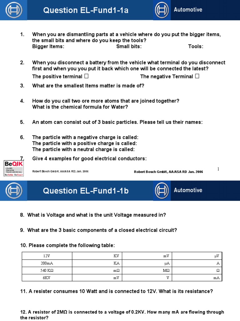 Electrical Fundamentals Questions | PDF | Science & Mathematics