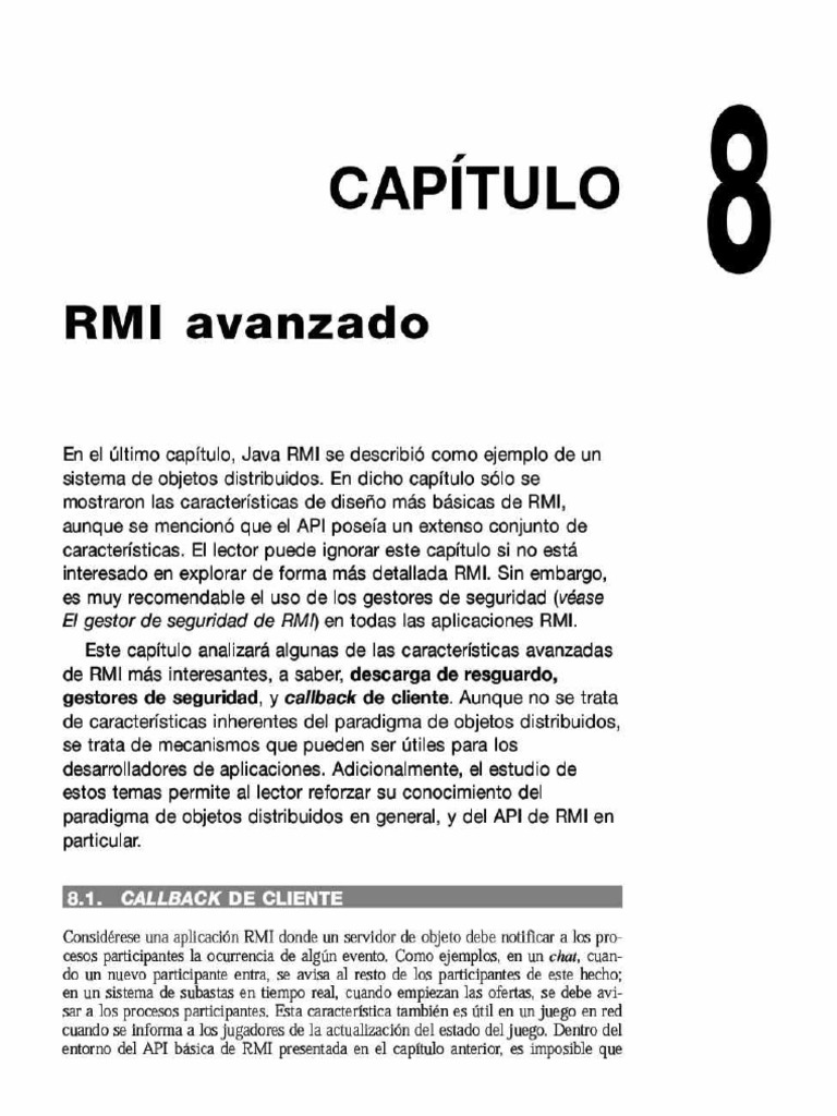 Callbacks en RMI | PDF | Servidor (Computación) | Computación concurrente