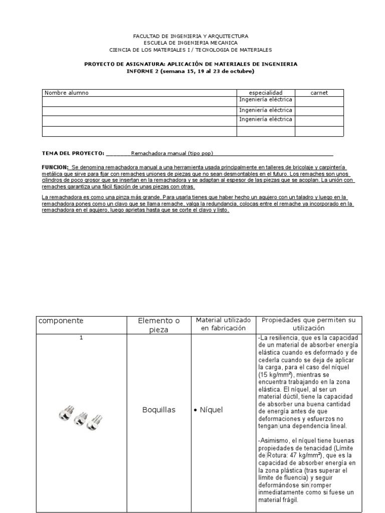 Proyecto de Ciencia de Los Materiales | PDF | Acero inoxidable | Acero