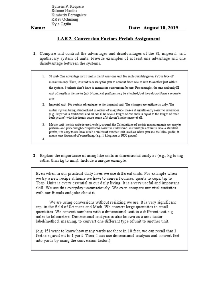 Lab 3 - Worksheet | Download Free PDF | International System Of Units ...