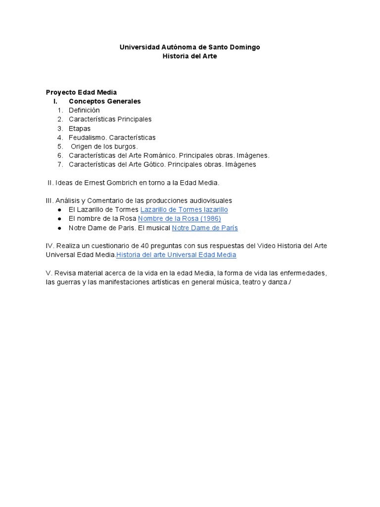 Proyecto Edad Media | PDF