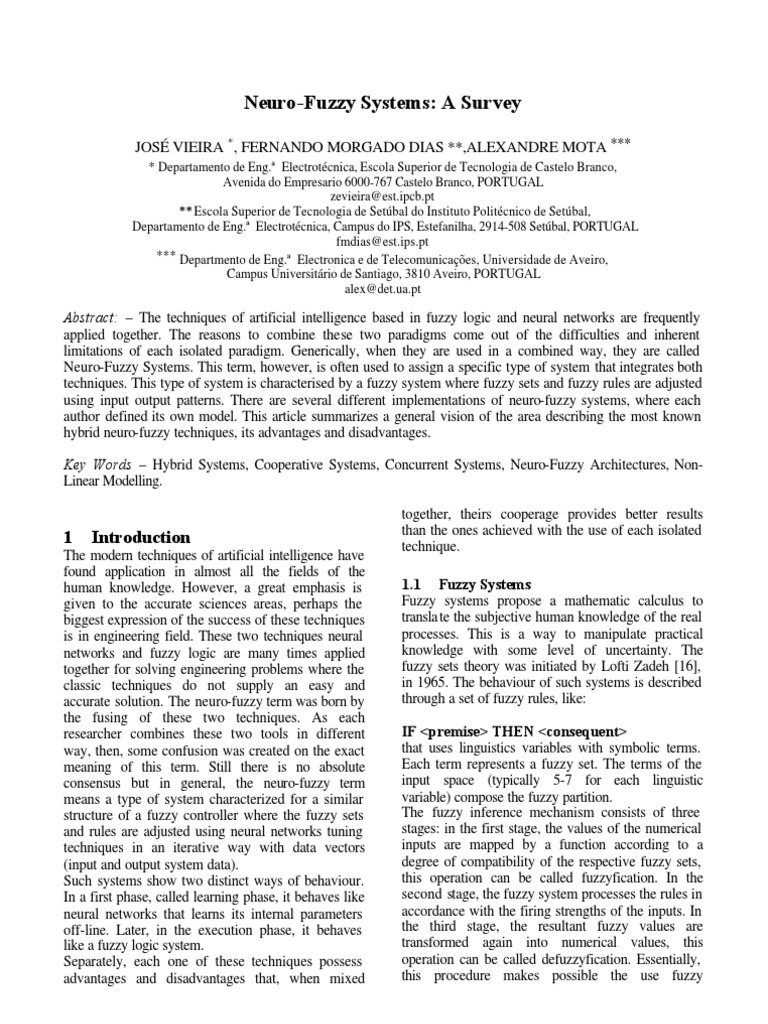 Neuro-Fuzzy System | PDF | Artificial Neural Network | Fuzzy Logic