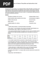 Rate of Reaction of Sodium Thiosulphate and HCL | PDF | Reaction Rate ...