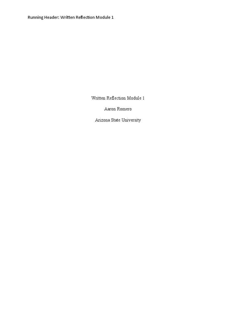 RDG 323 Module 1 Reflection | PDF | Literacy | Learning