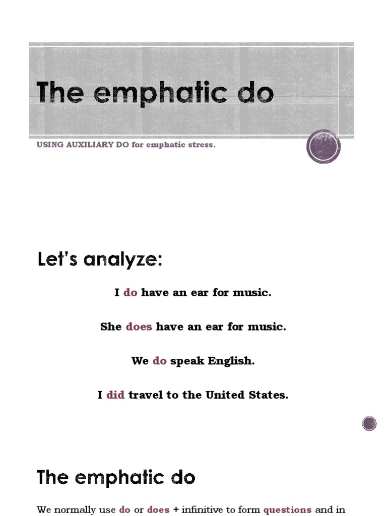 Emphasizing with Auxiliary Do | PDF | Language Arts & Discipline