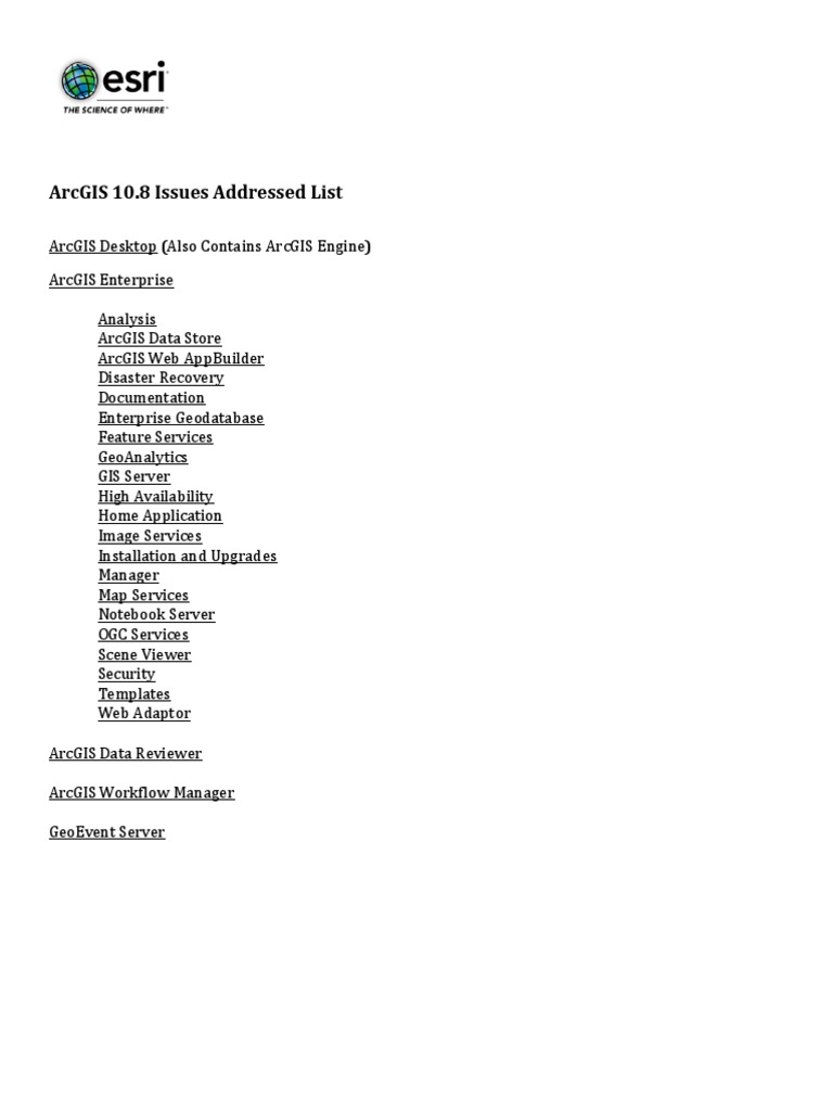 Arcgis 10.8 Issues Addressed List | PDF | Computers