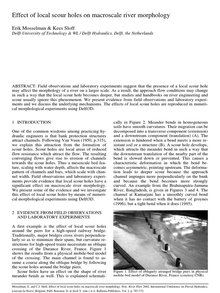 Effect of Local Scour Holes On Macroscale | PDF | River | Geomorphology