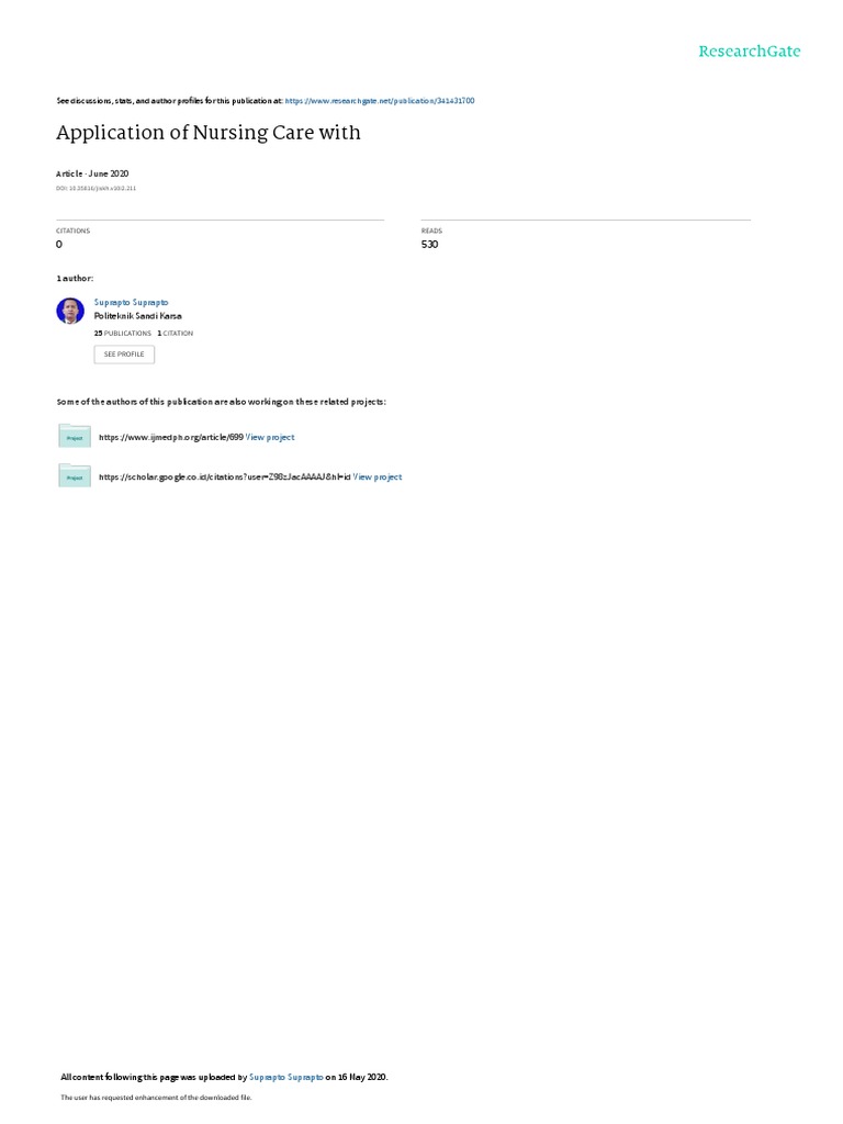 Application-of-Nursing-Care-with ( | PDF | Health Sciences | Clinical ...