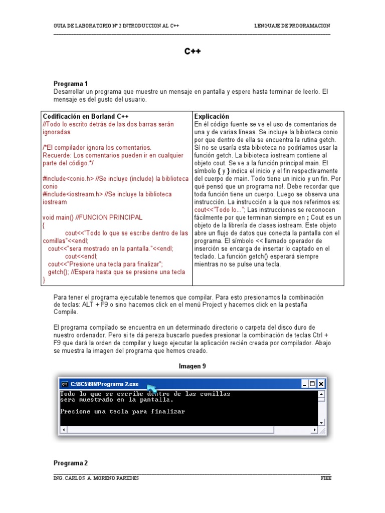 Laboratorio 2 - 2019 | PDF | C ++ | Ingeniería Informática