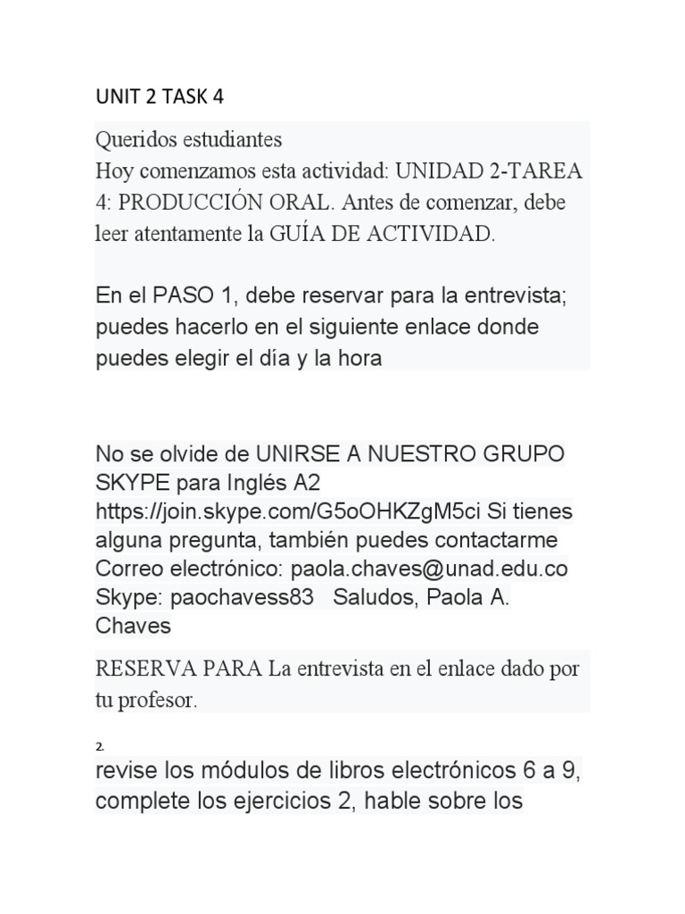 Unit 2 Task 4 | PDF