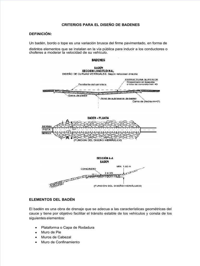 Criterios para el Diseño de Badenes | PDF | Hormigón | Descarga ...