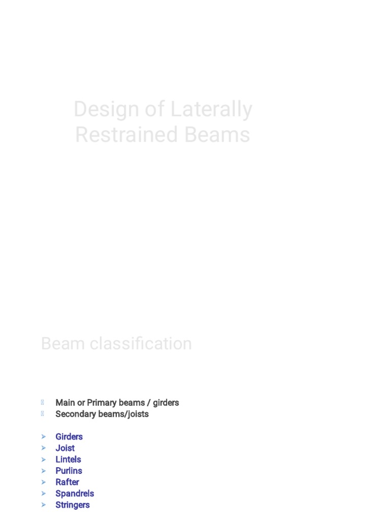 Design of Laterally Restrained Beams | PDF | Buckling | Bending
